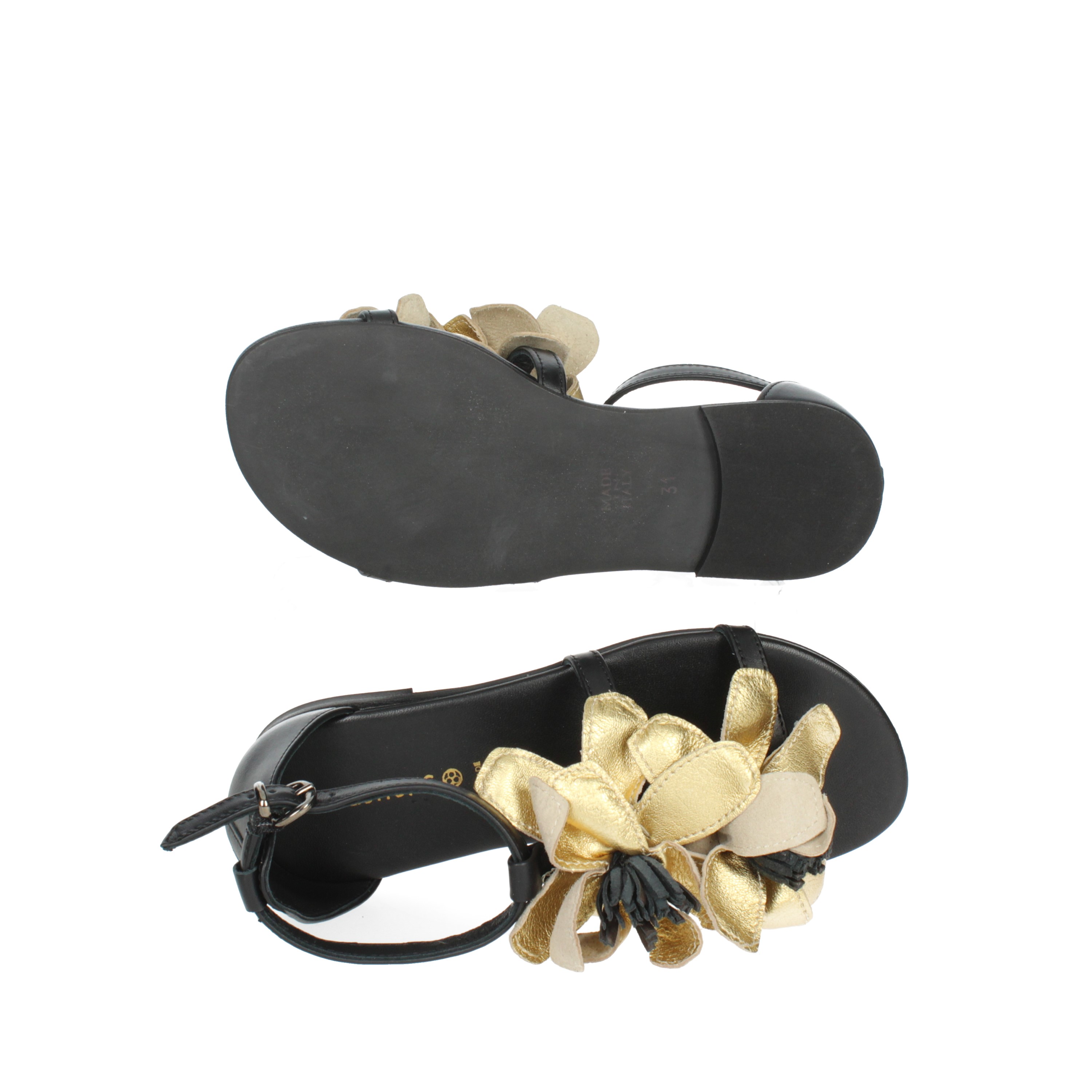 SANDALI BASSI F3424 NERO/ORO Nero - Shoes Point