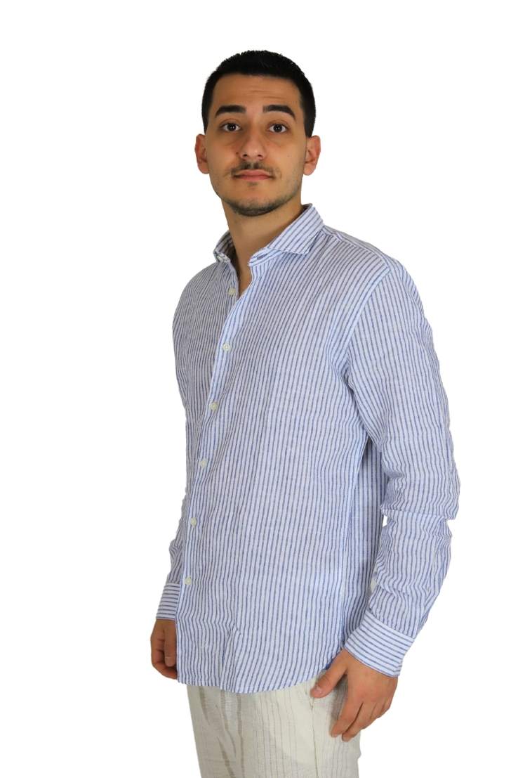 CAMICIA 25S02CA BIANCO/AZZURRO Bianco - Shoes Point
